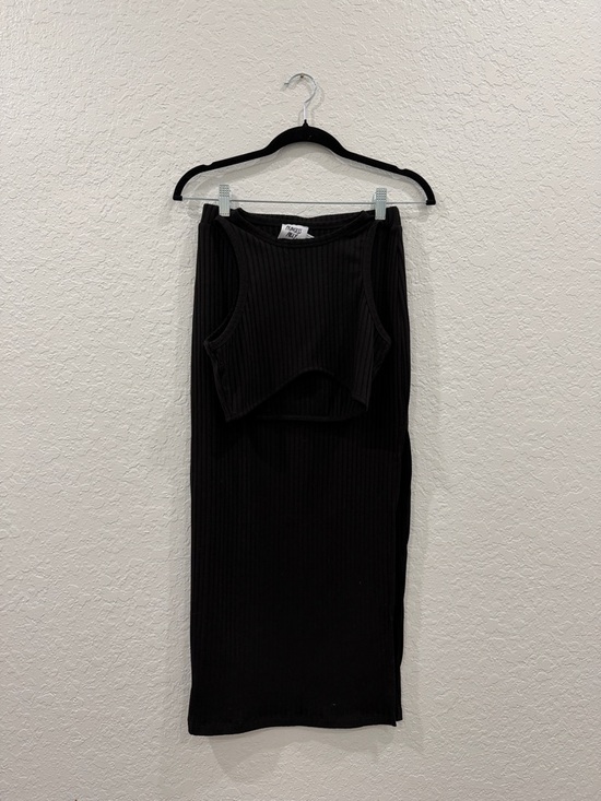 Princess Polly | Skirts | Princess Polly Black Ribbed Tank Midi Set ...